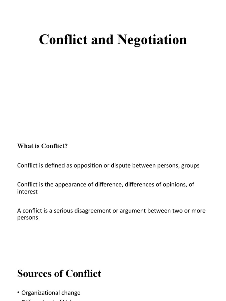 Conflict and Negotiation | PDF | Conflict (Process) | Negotiation