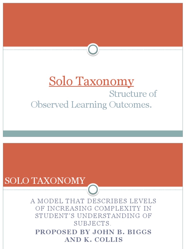Solo Taxonomy: Structure of Observed Learning Outcomes | PDF ...