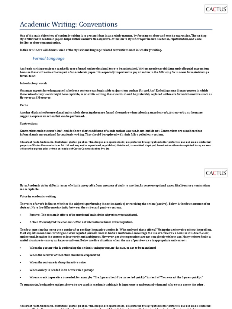 Academic Writing - Conventions | PDF | International System Of Units ...