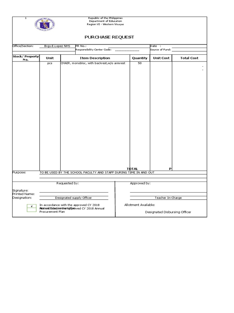 School Faculty Chair Request | PDF