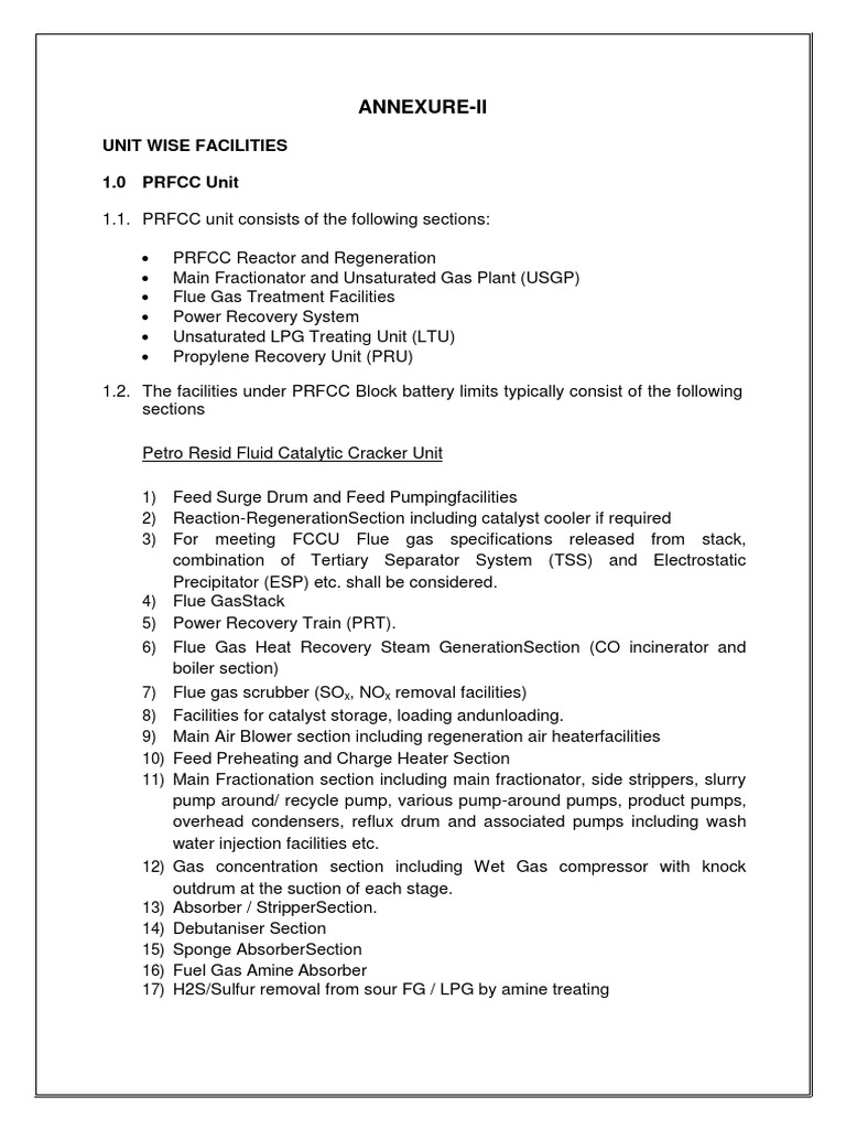 Tech Spec - Annexure - 2,3,4 | PDF | Cracking (Chemistry) | Incineration