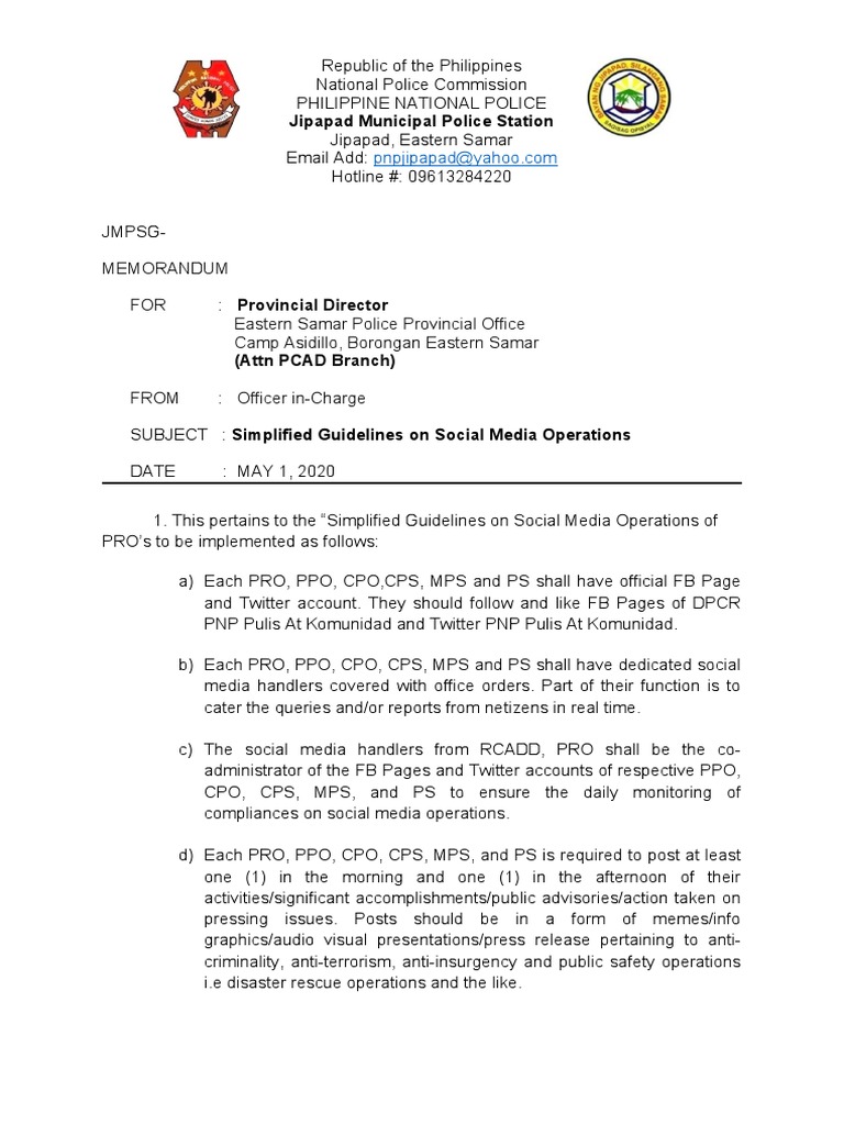 MAY 1 - 2020 - Jipapad - MPS - Daily - SocMed - Activity | PDF ...