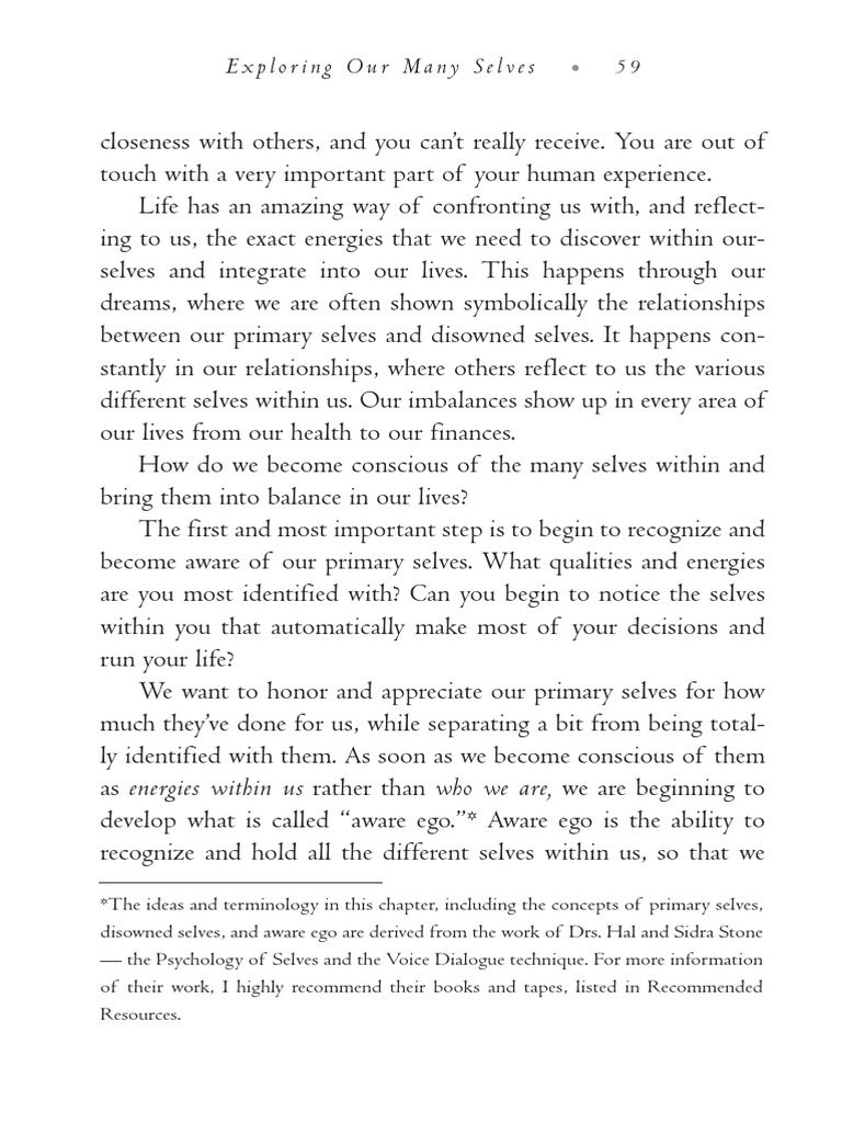 Exploring Our Many Selves: Energies Within Us Who We Are | PDF