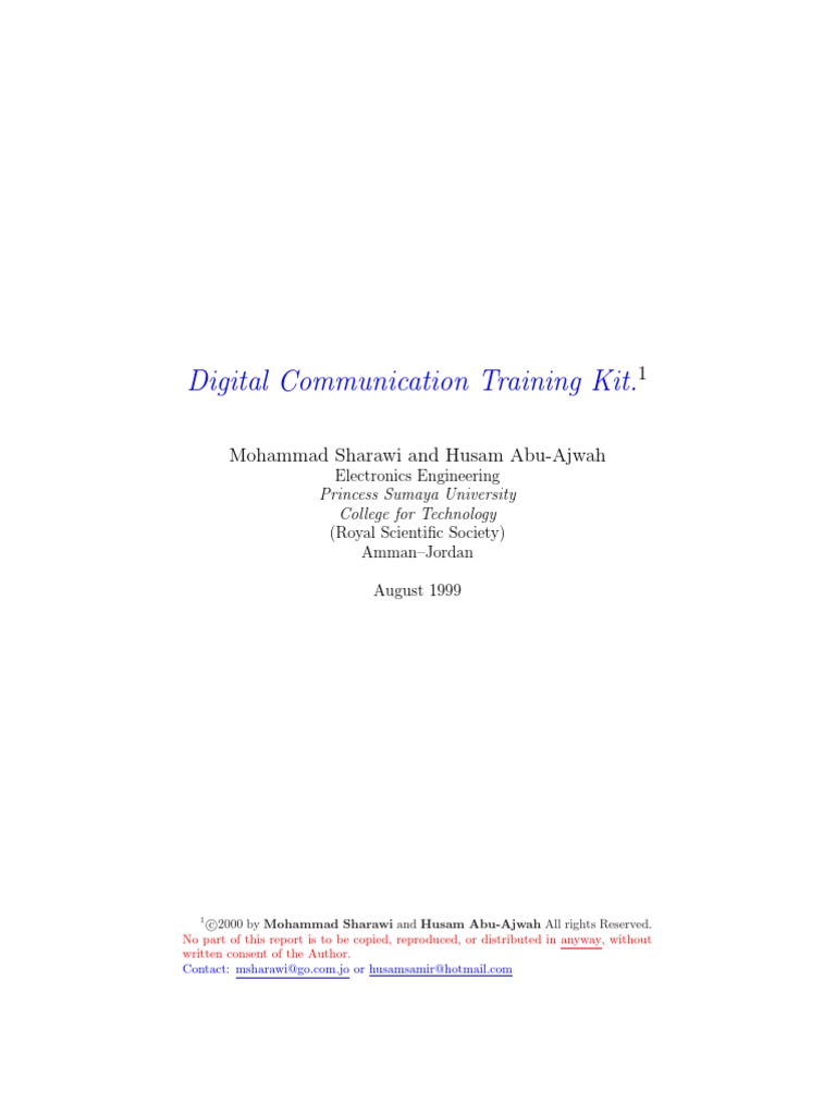 Digital Communication Training Kit | PDF