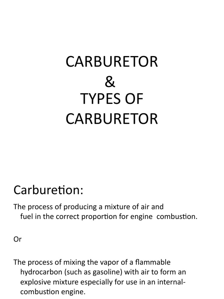 Carburetor & Types of Carburetor | PDF