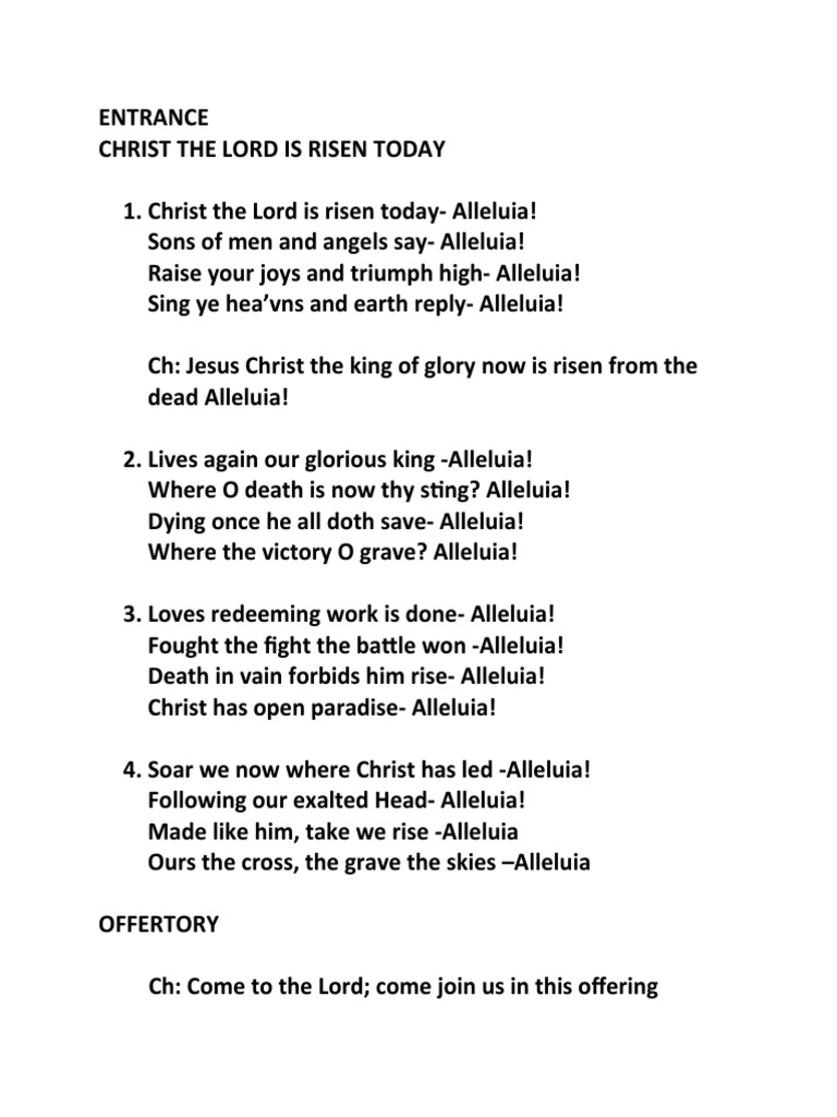 Easter Hymns | PDF | Mercy | Eucharist