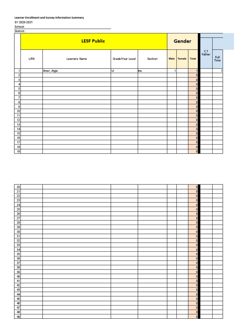 LESF Learner Enrollment Summary 2020-21 | PDF | Communication | Media ...