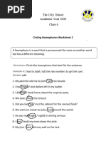 Grade 2 - Homophones Worksheet | PDF