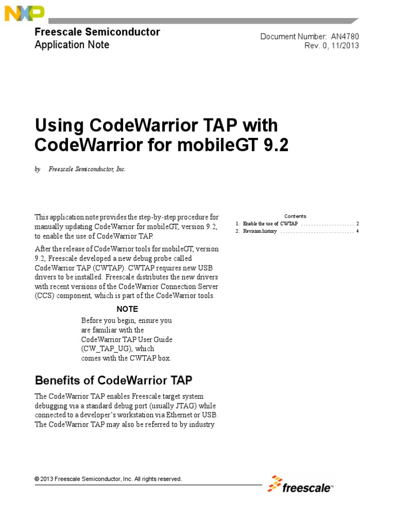 Using CodeWarrior TAP With PDF | PDF | Trademark | Usb