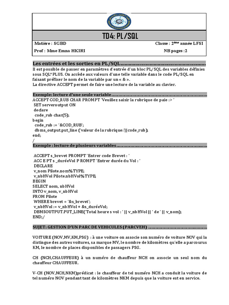 TD4PL | PDF | SQL | Données informatiques