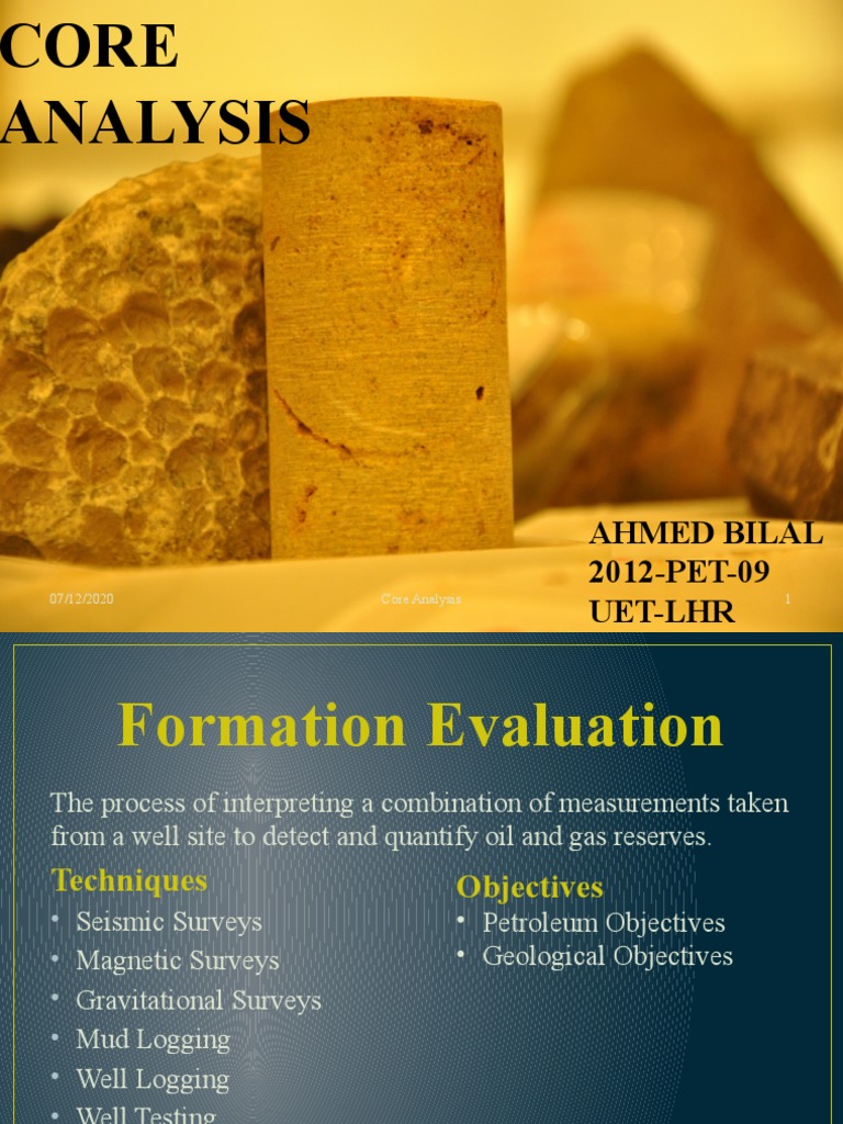 Core Analysis | PDF | Petroleum Reservoir | Porosity
