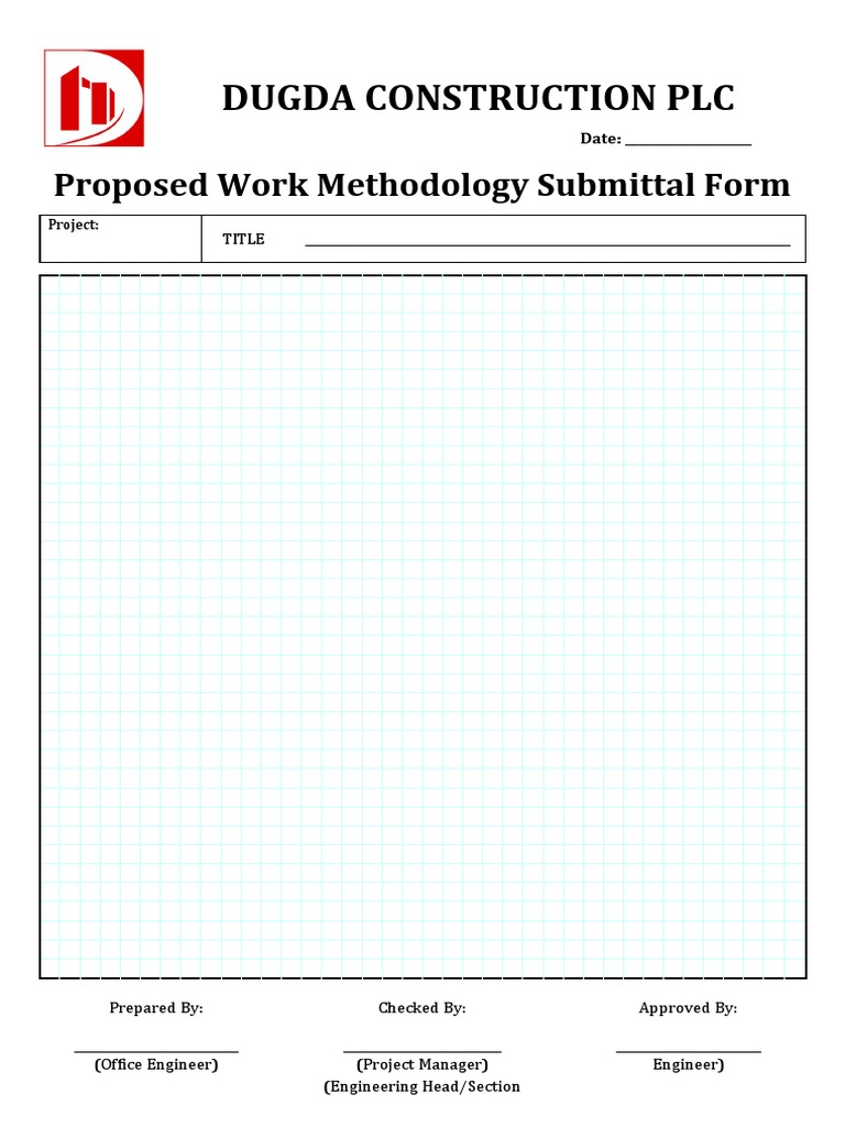 DUGDA Construction Work Methodology Form | PDF