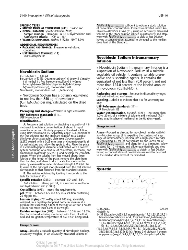 Novobiocin Sodium Intramammary Infusion Novobiocin Sodium: 5400 ...