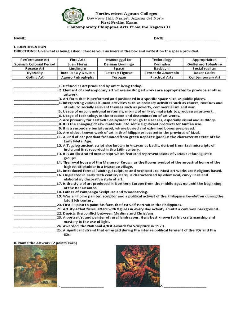 Contemporary Arts Prelim Exam | Download Free PDF | Sculpture | Paintings