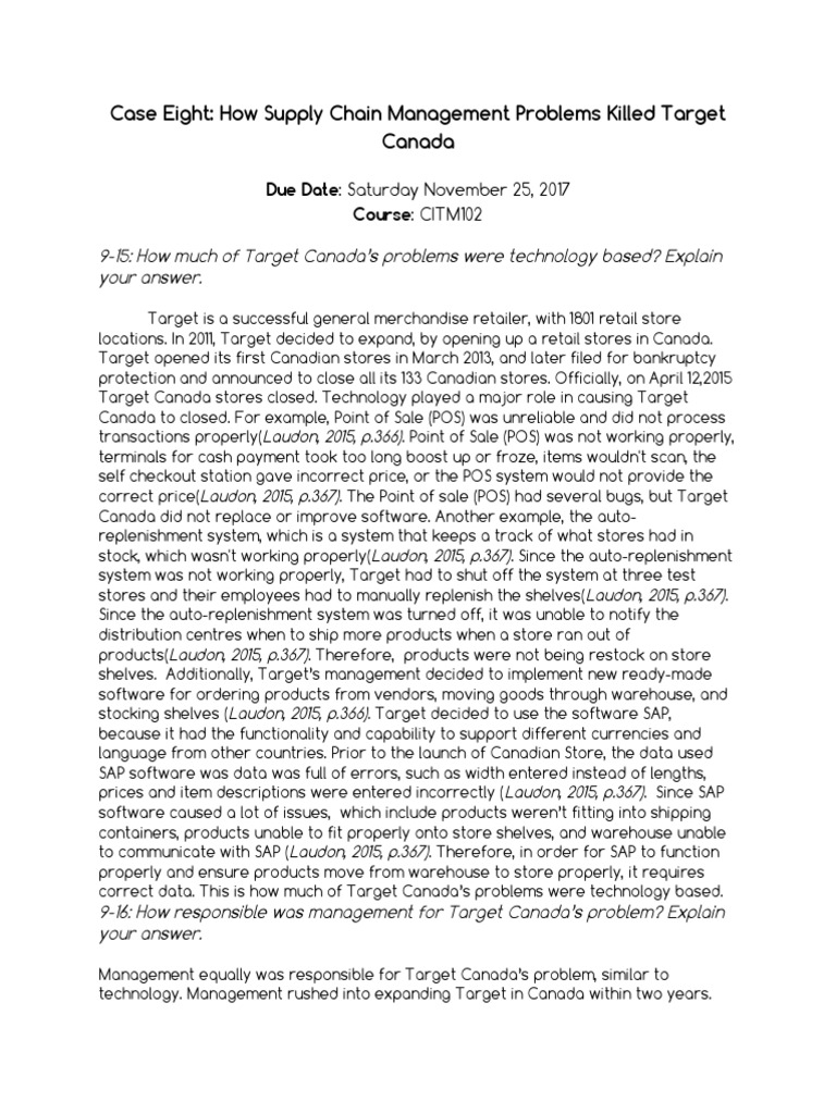 Target Supply Chain Operations