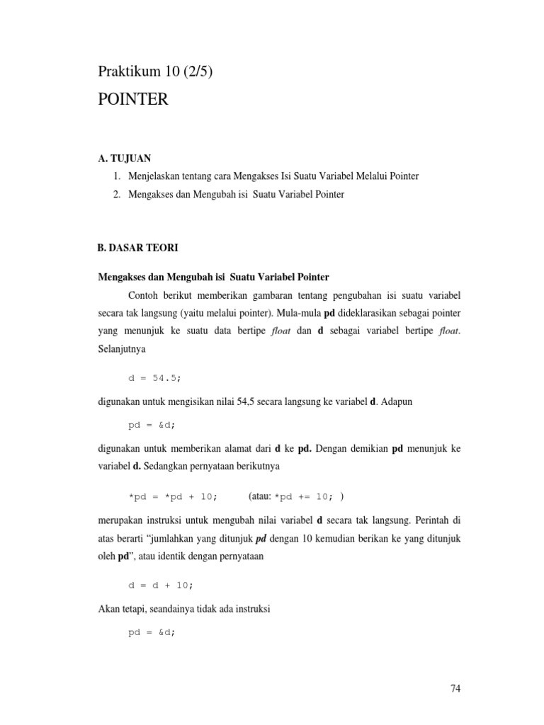 Prakt 10 - 2 Pointer | PDF