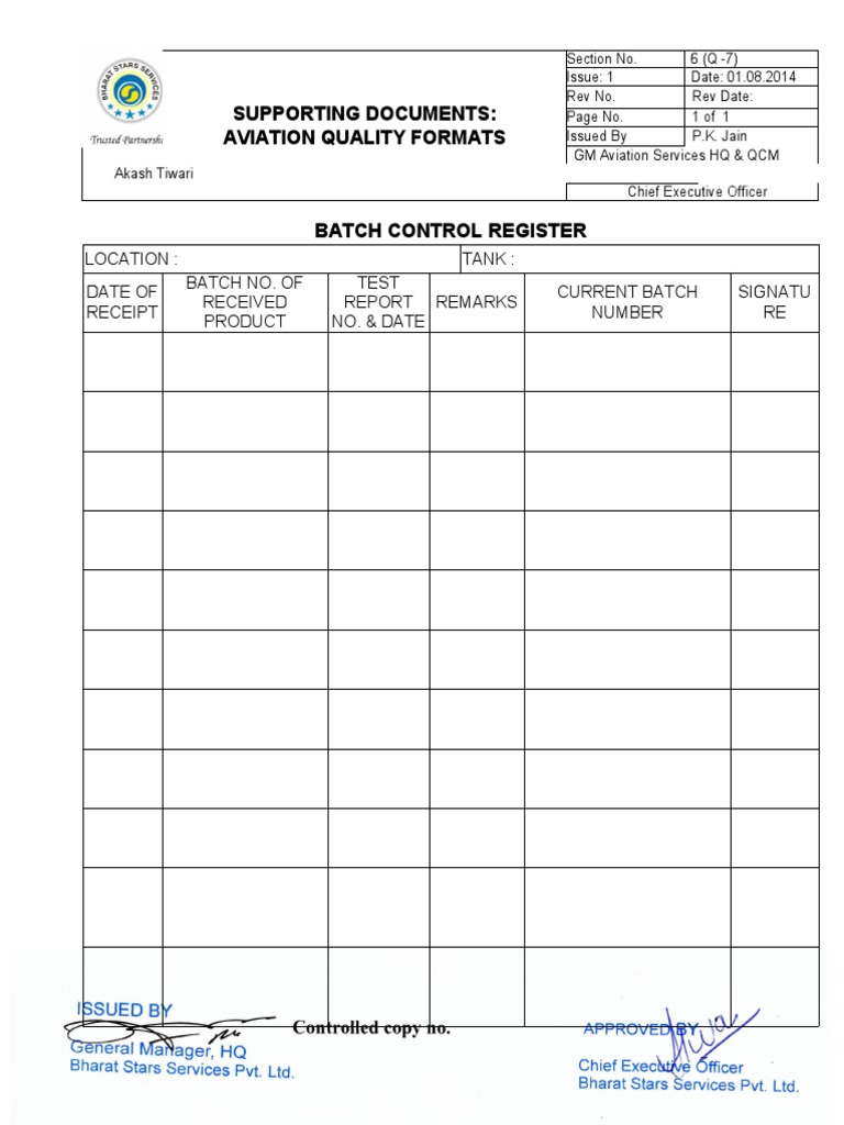 Supporting Documents: Aviation Quality Formats | PDF