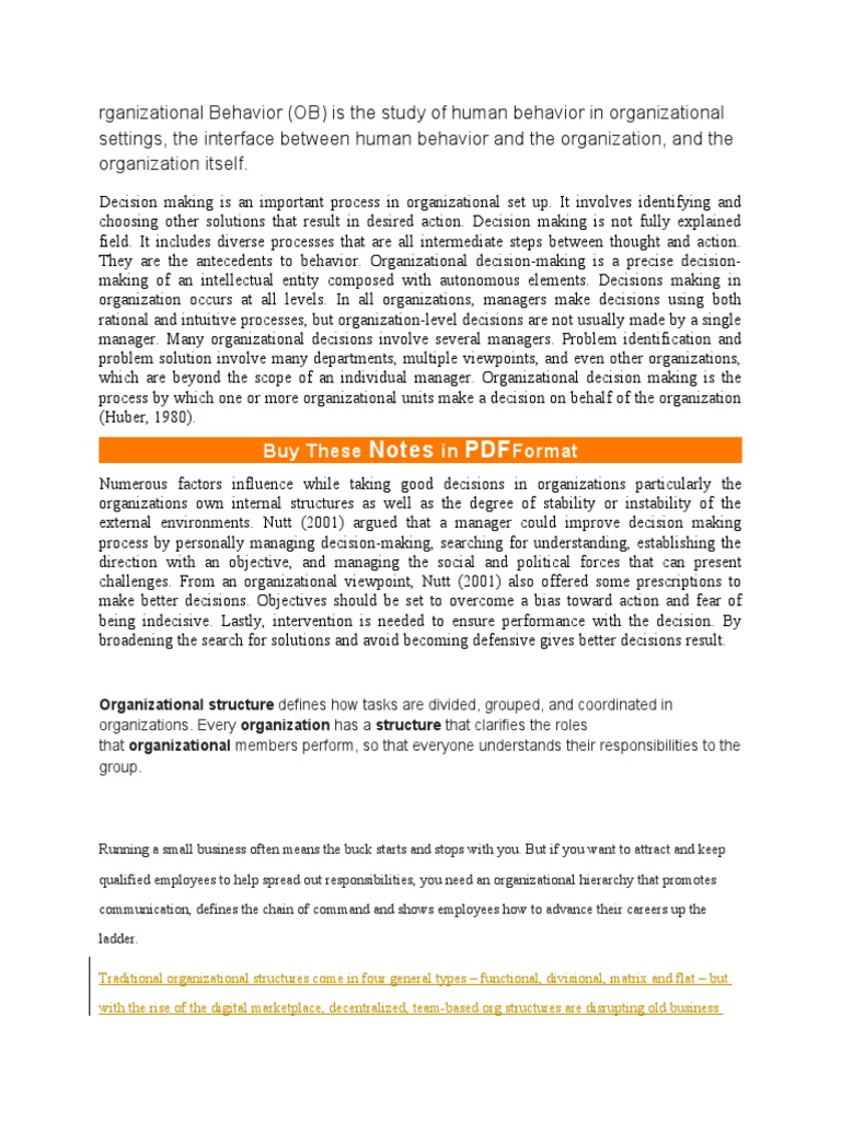 Understanding Organizational Behavior: An Interdisciplinary Field of ...