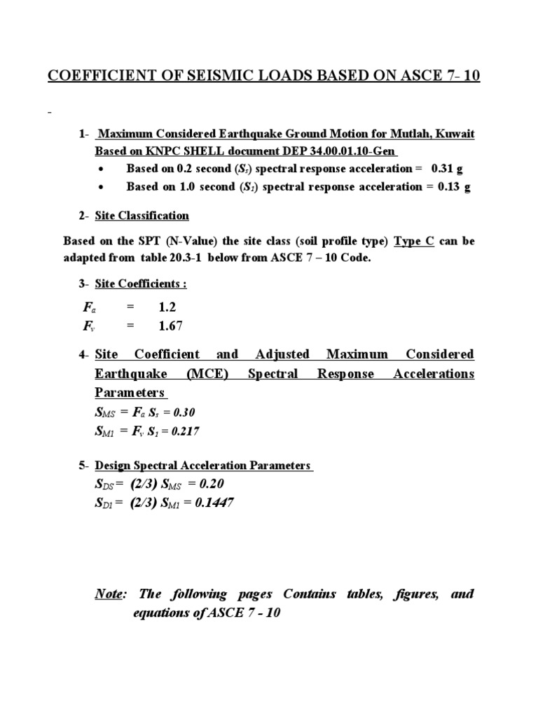 SEISMIC EVALUATION ASCE 7 - 10-General Version For All Kuwait - KNPC ...
