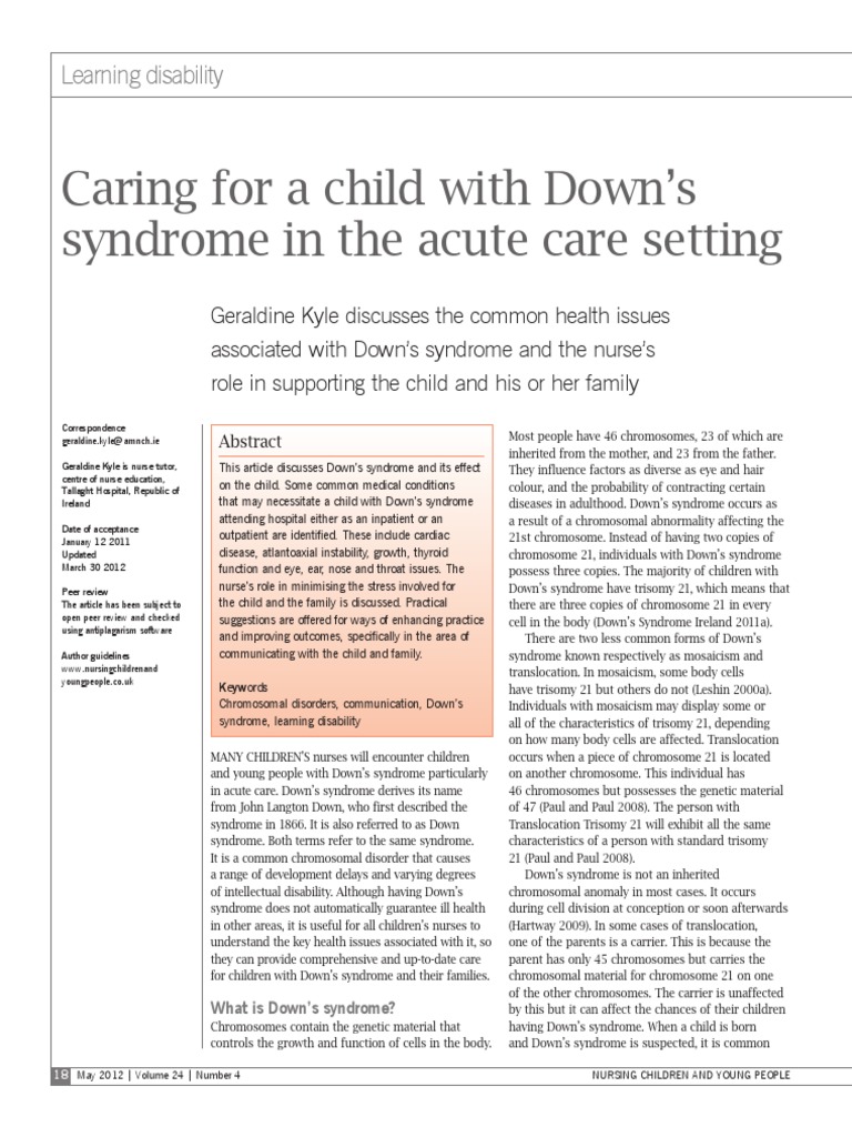 Down Syndrome | PDF | Down Syndrome | Diseases And Disorders