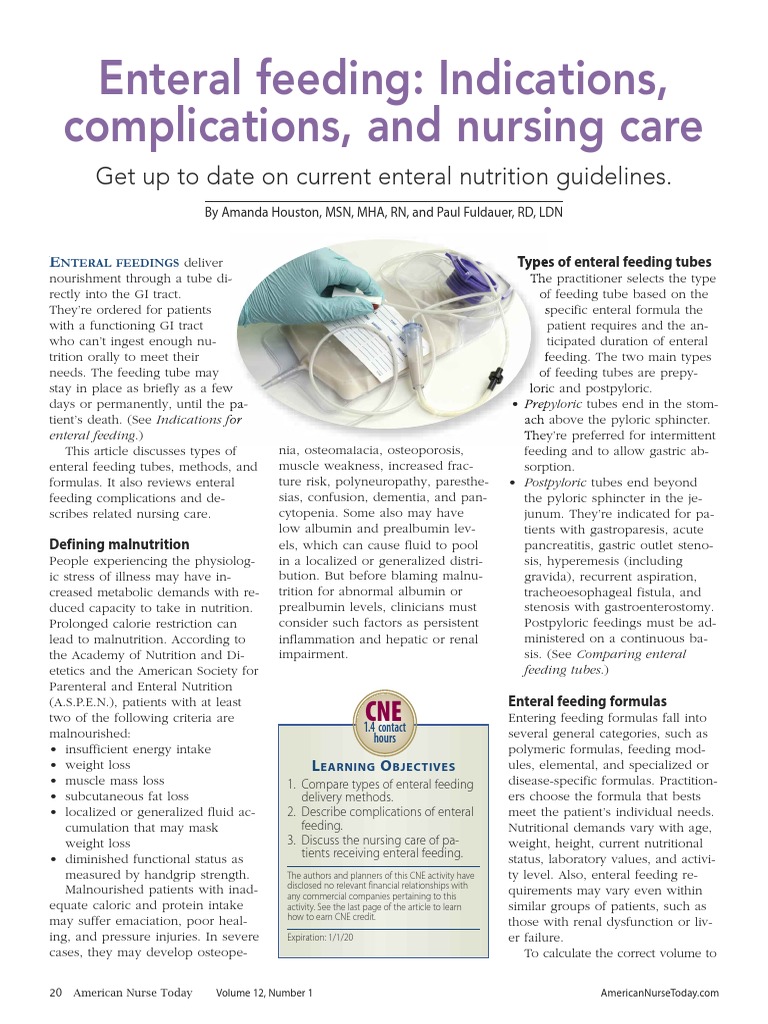 Enteral Feeding Journal | PDF | Medicine | Medical Specialties