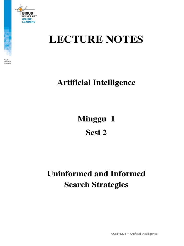 LN01-COMP6275-Artificial Intelligence-Uninformed and Informed Search ...