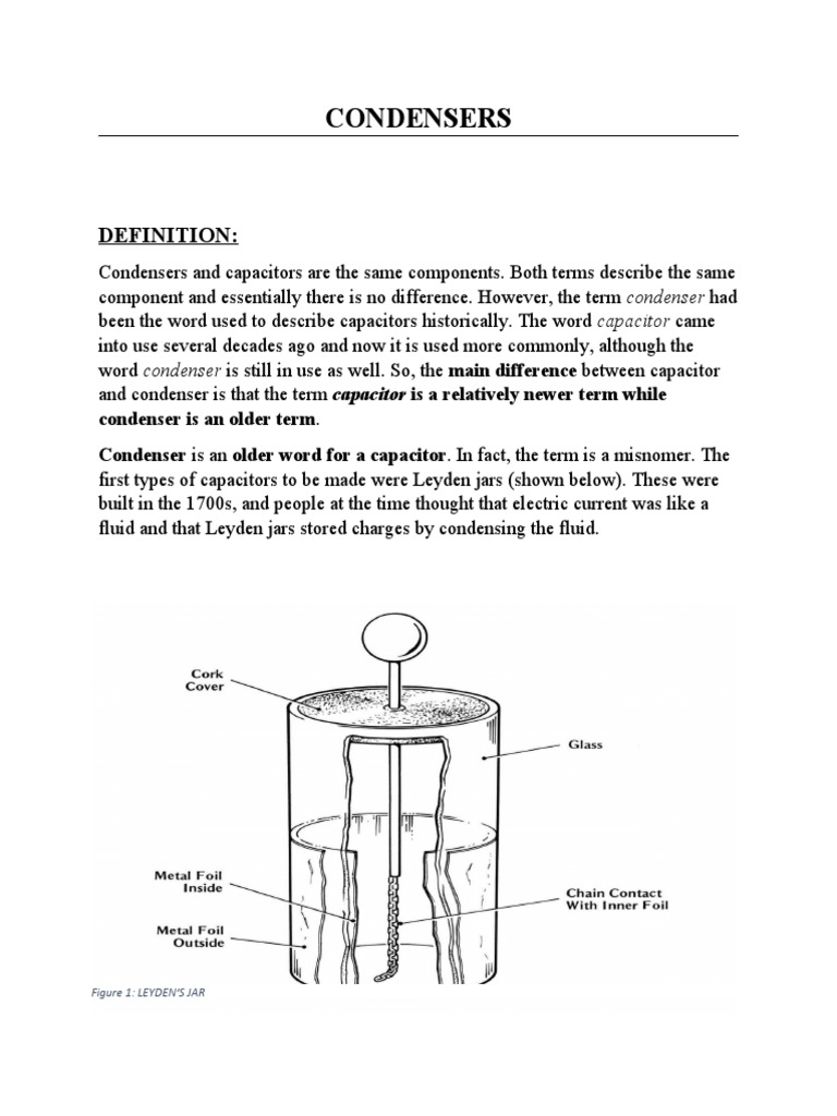 Condensers: Definition | PDF | Capacitor | Direct Current