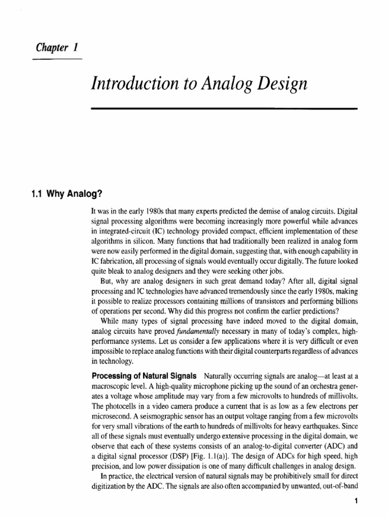 Importance of Analog Circuit Design | PDF | Mosfet | Cmos