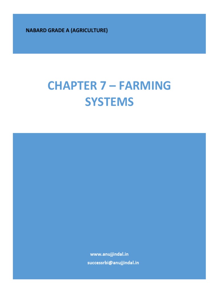 Chapter 7 - Farming Systems: Nabard Grade A (Agriculture) | PDF ...
