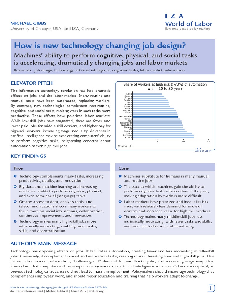 How Is New Technology Changing Job Design? | PDF | Computer Vision ...