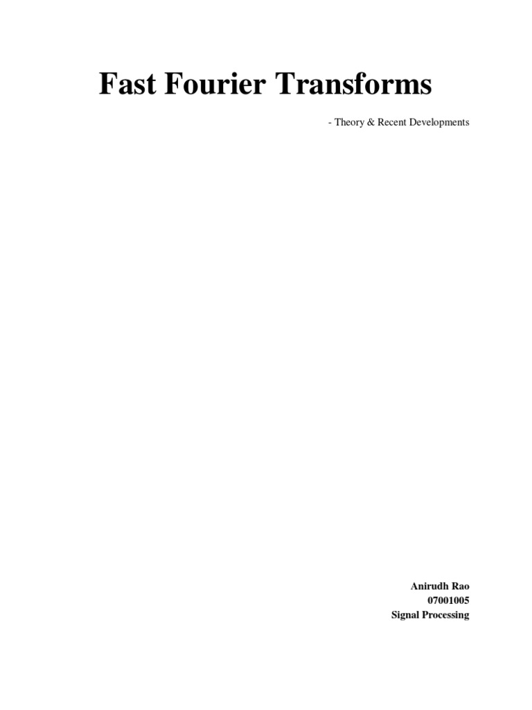 Advanced FFT Algorithms | PDF | Fast Fourier Transform | Discrete ...