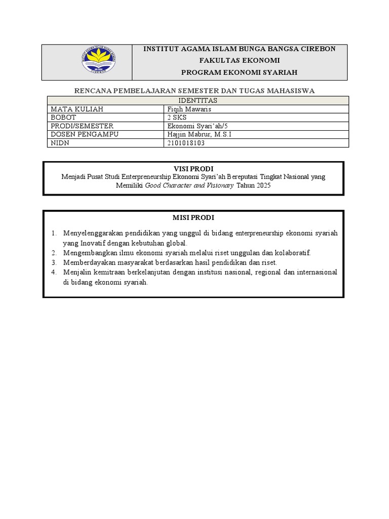 RPS Fiqh Mawaris | PDF