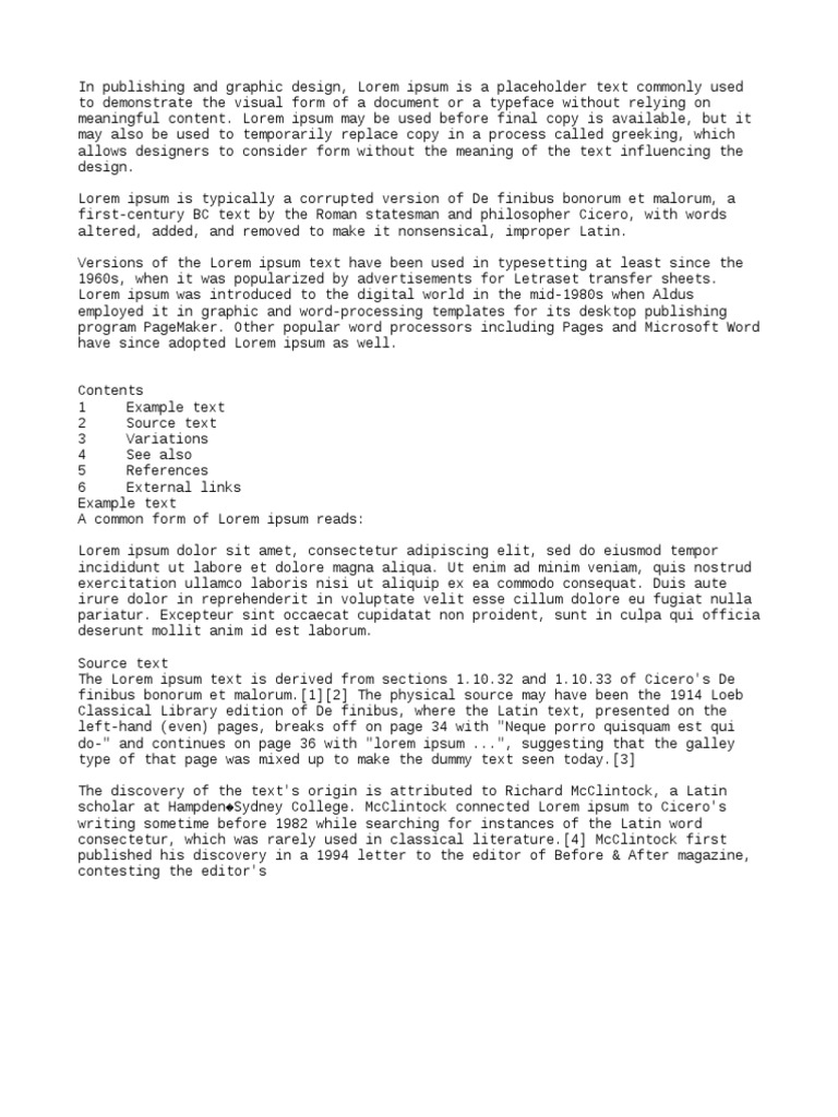 A Brief History and Explanation of Lorem Ipsum Placeholder Text | PDF ...