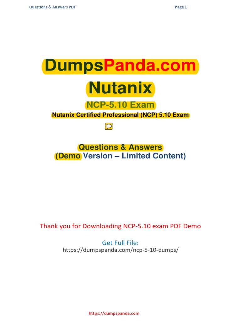 Dumps Nutanix: NCP-5.10 Exam | PDF | Virtual Machine | Computer Data Storage