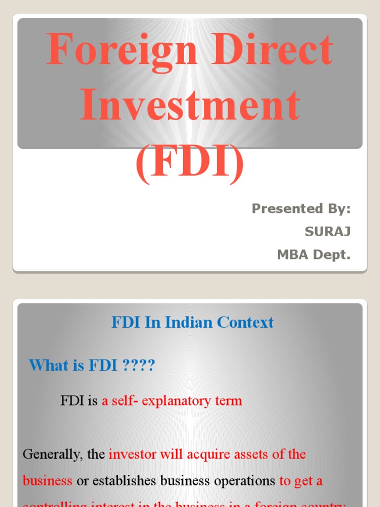 Concept of Fdi in India | PDF | Foreign Direct Investment | Economies