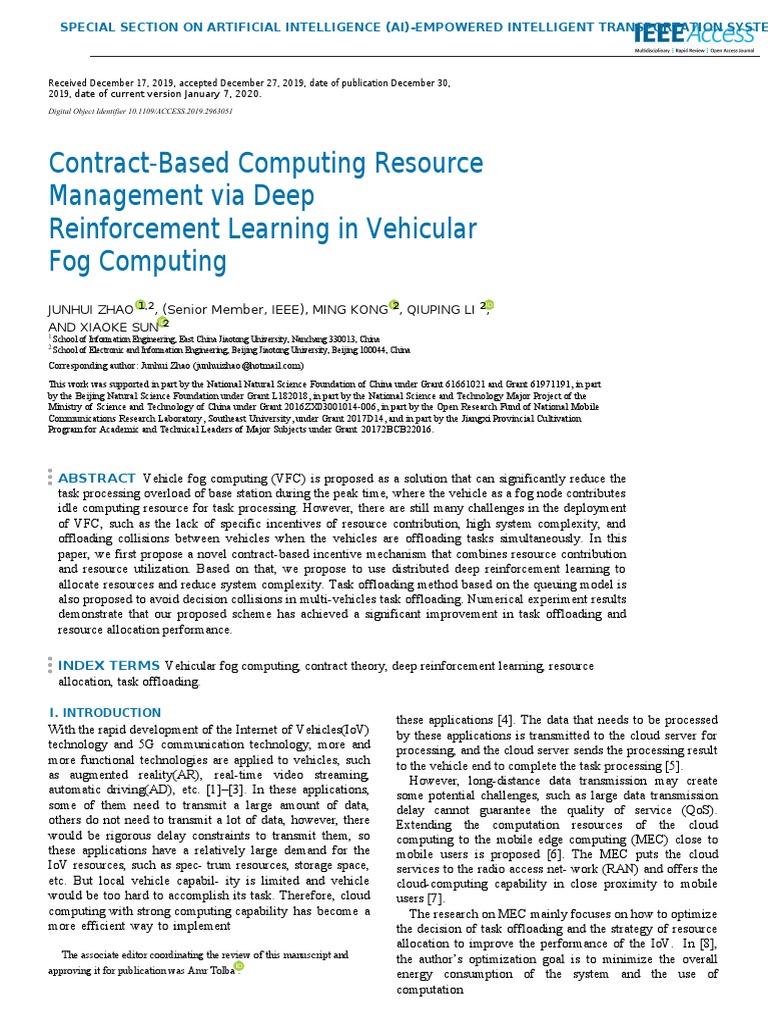 Contract-Based Computing Resource Management Via Deep Reinforcement ...