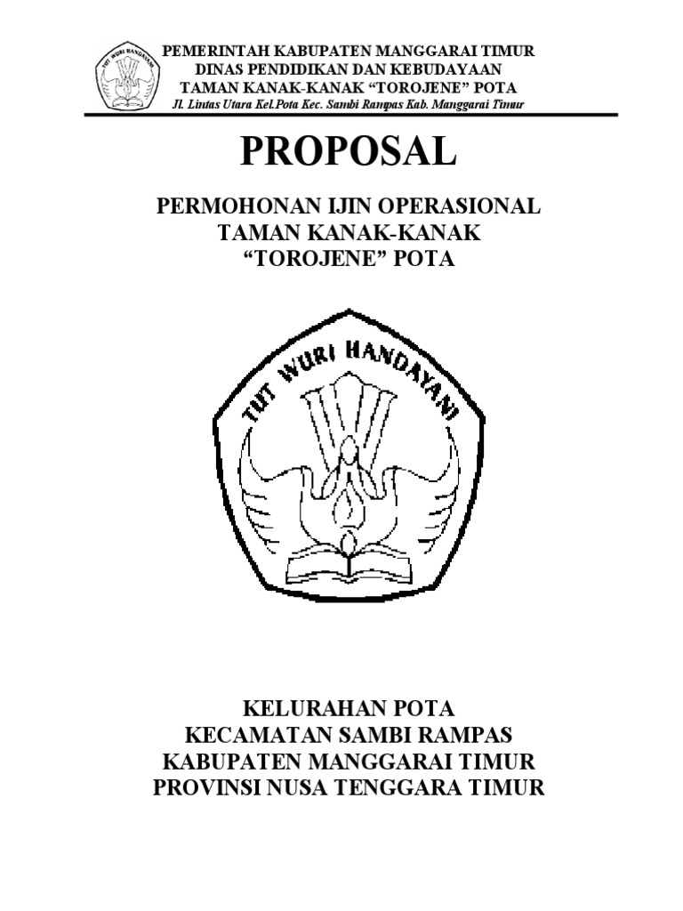Proposal Permohonan Ijin Operasional TK 2020 | PDF