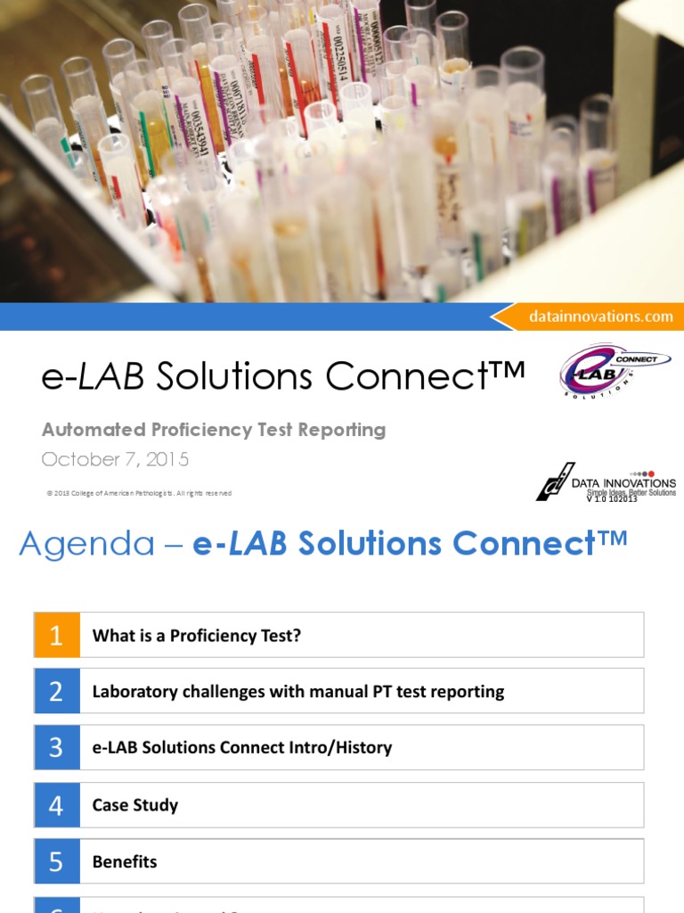 Automated Proficiency Test Reporting e Lab Solutions | PDF | Medical ...