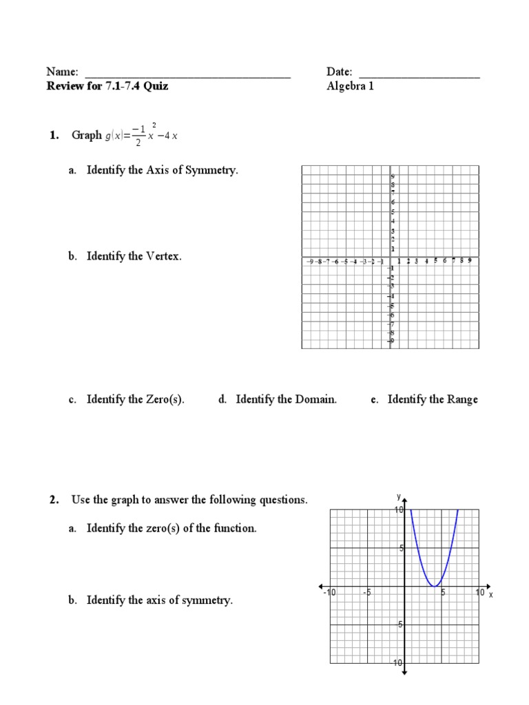 Algebra 1 Quiz Review: Sections 7.1-7.4 | PDF | Teaching Methods ...