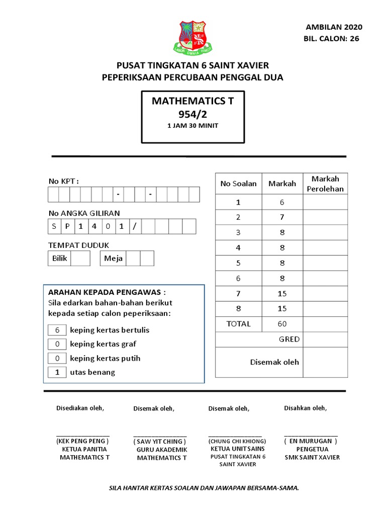 Mathematics Trial Examination Paper for Form Two | PDF | Equations ...