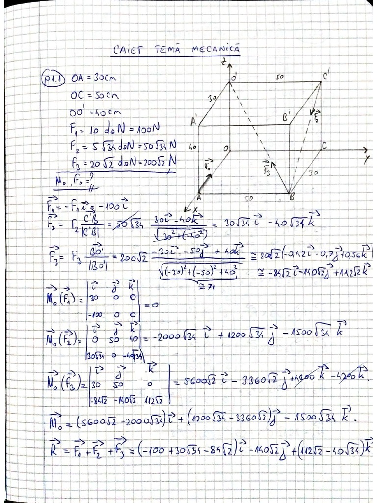 Caiet Integral Tema Mecanica | PDF
