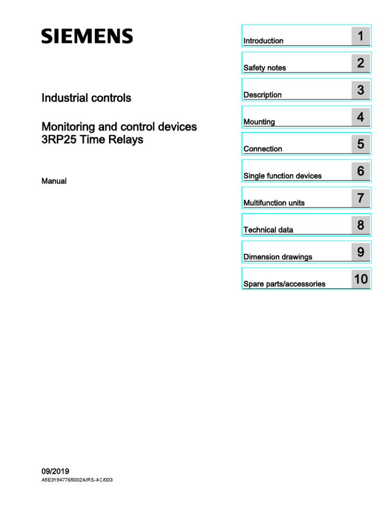 Manual 3RP25 Time Relay en-US PDF | PDF | Relay | Power Supply