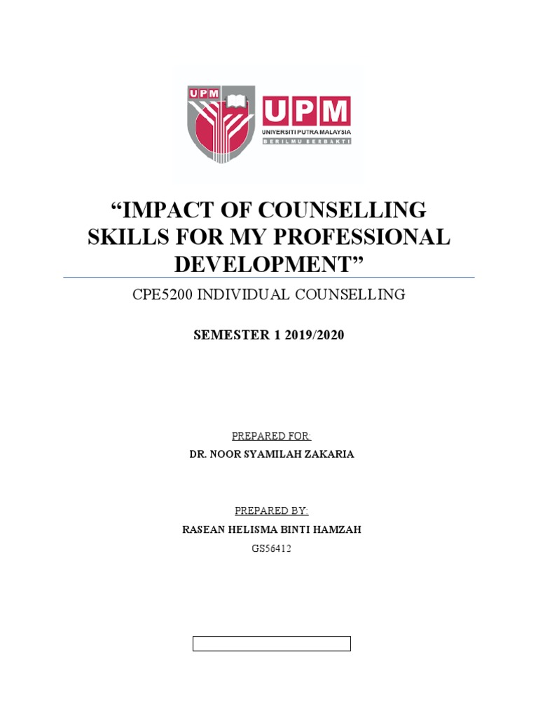 Impact of Counselling Skills For My Professional Development | PDF ...