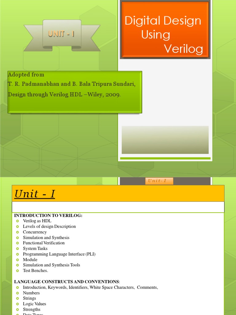 DSD Unit 1-4 PDF | PDF | Hardware Description Language | Logic Synthesis