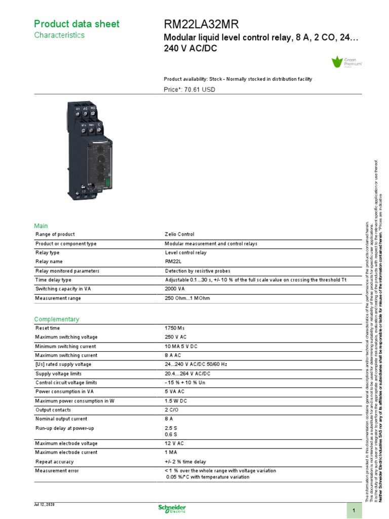 Modular Liquid Level Control Relay | PDF | Relay | Alternating Current