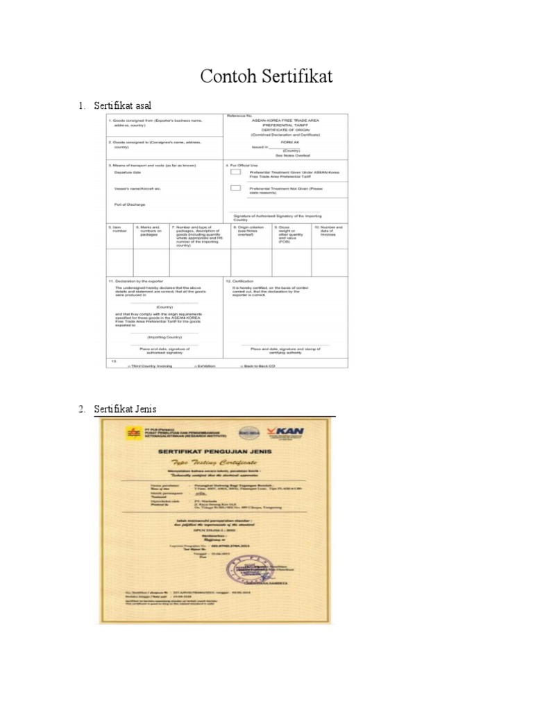 Contoh Sertifikat | PDF