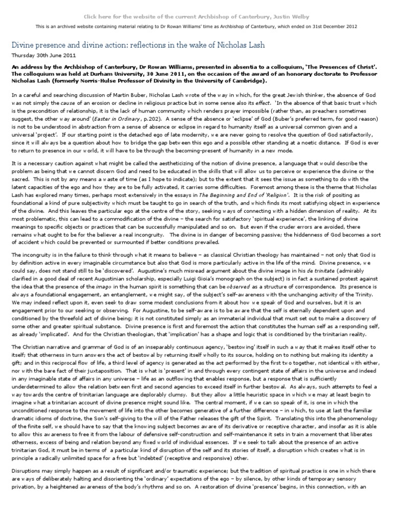 Divine Presence and Divine Action: Reflections in The Wake of | PDF ...