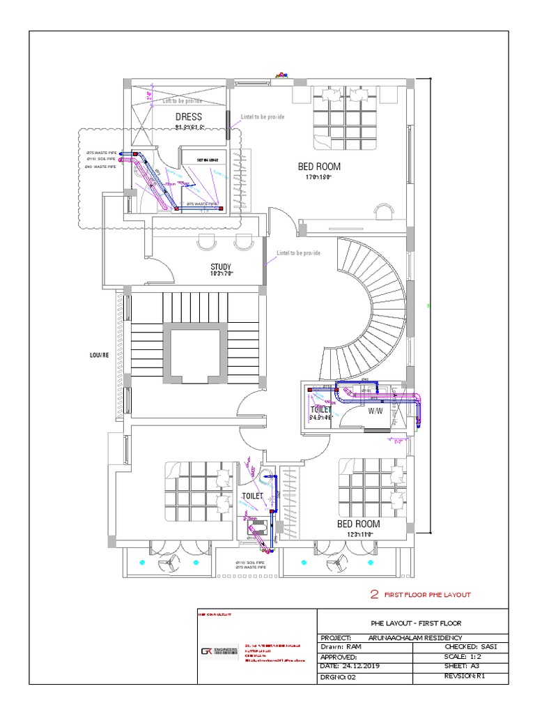 ARUNA - GF - PHE LAYOUT - 06.03.2020.dwg ass-FF - PHE LAYOUT | PDF