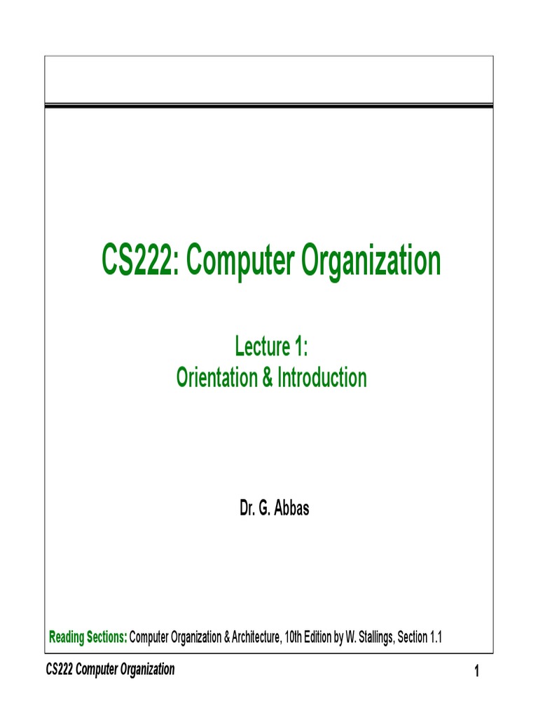 CS222 Orientation & Introduction | PDF | Assembly Language | Computer ...