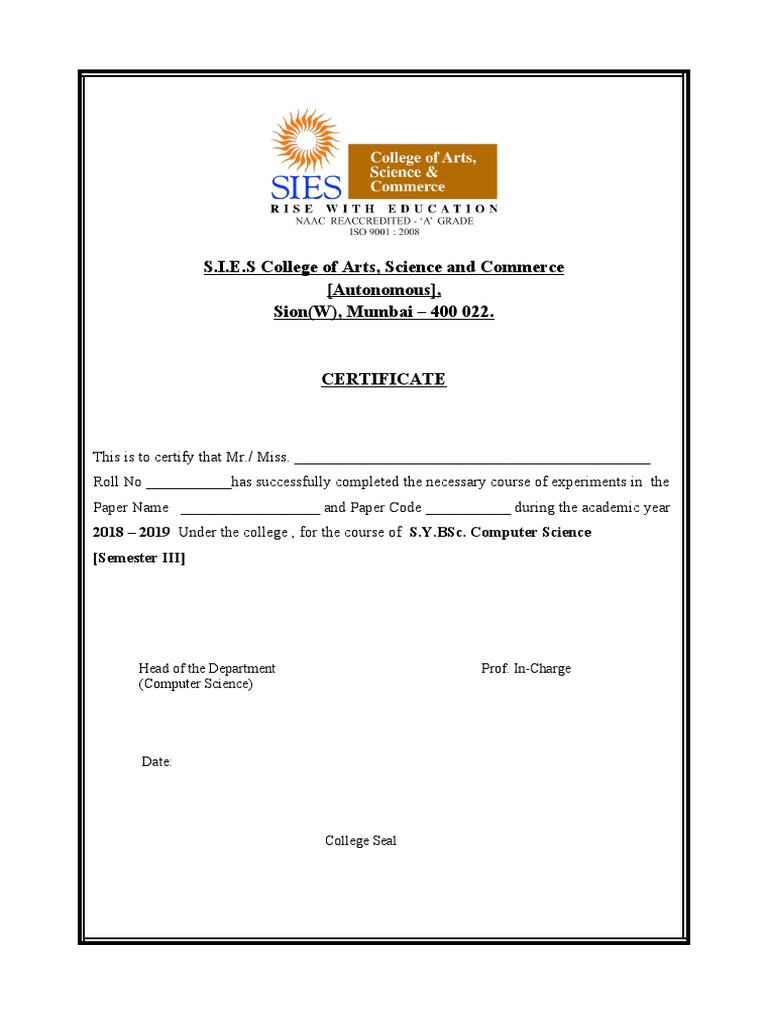 Sy Certificate | PDF